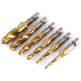 Quick Change Hex Shank Drill Tap Set, 3-in-1 Design Titanium Coated HSS ...