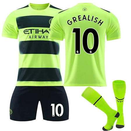 Manchester City 3rd Kit 22/23 Grealish No.10 Soccer Jersey 3-pieces ...