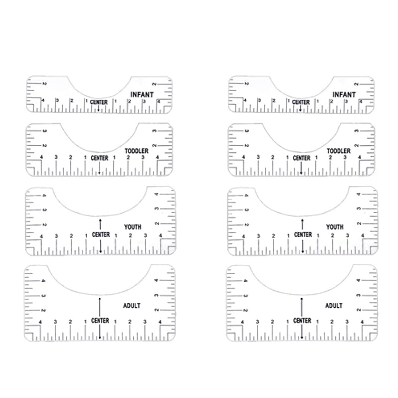 8X T-Shirt Ruler Guide Alignment Tool for Vinyl, Alignment Tool for ...
