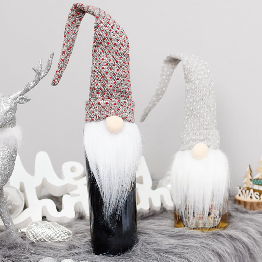 Gnome Wine Bottle Covers,2 Pack Handmade Tomte Swedish Gnome Wine ...