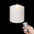 3x3 Flickering Flameless Candles, Real Wax LED Battery Operated Candles ...
