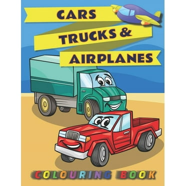 Planes Trains Trucks Coloring Book For Toddlers: 50 Simple Pages to ...