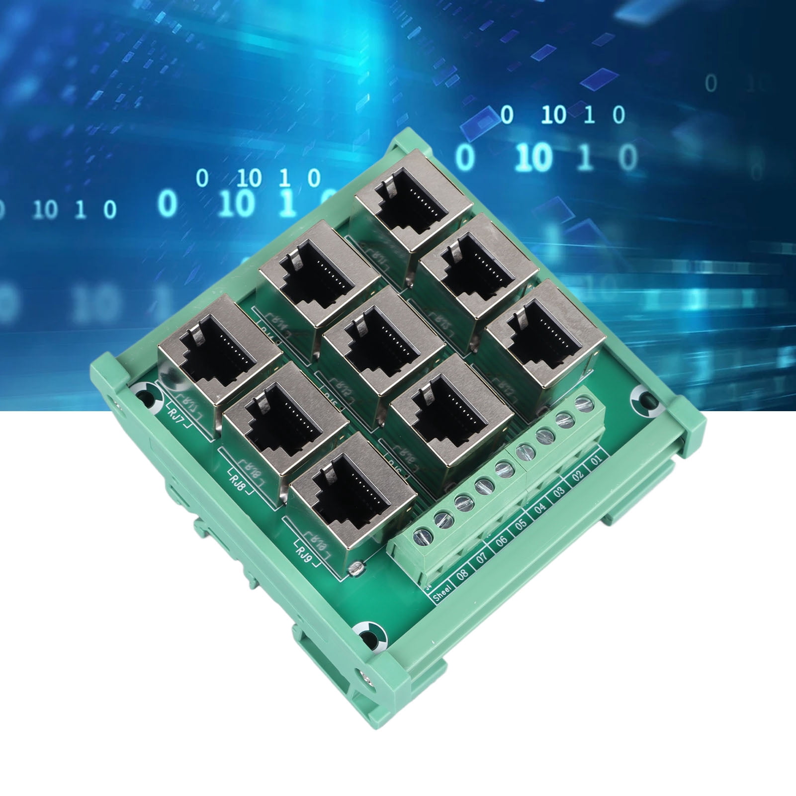 Terminal Block Breakout Board, 9 Way Bus Board DIN Rail Mount Rugged ...