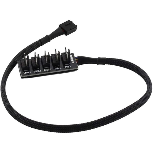 Host Case PC Cooler Fan Power Cable 1 Female to 5 Male 4Pin Socket Fan ...