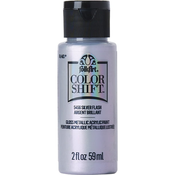 FolkArt Color Shift Acrylic Craft Paint, Gloss Finish, Silver Flash, 2 ...
