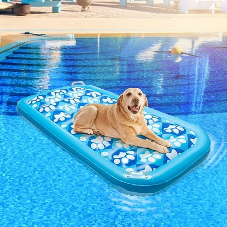 Inflatable Pet Pool Float Toy, Floating Raft with Cute Paw Patterns for ...