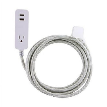 Cordinate Designer Extension Cord, 3-USB Charging Ports with Surge ...