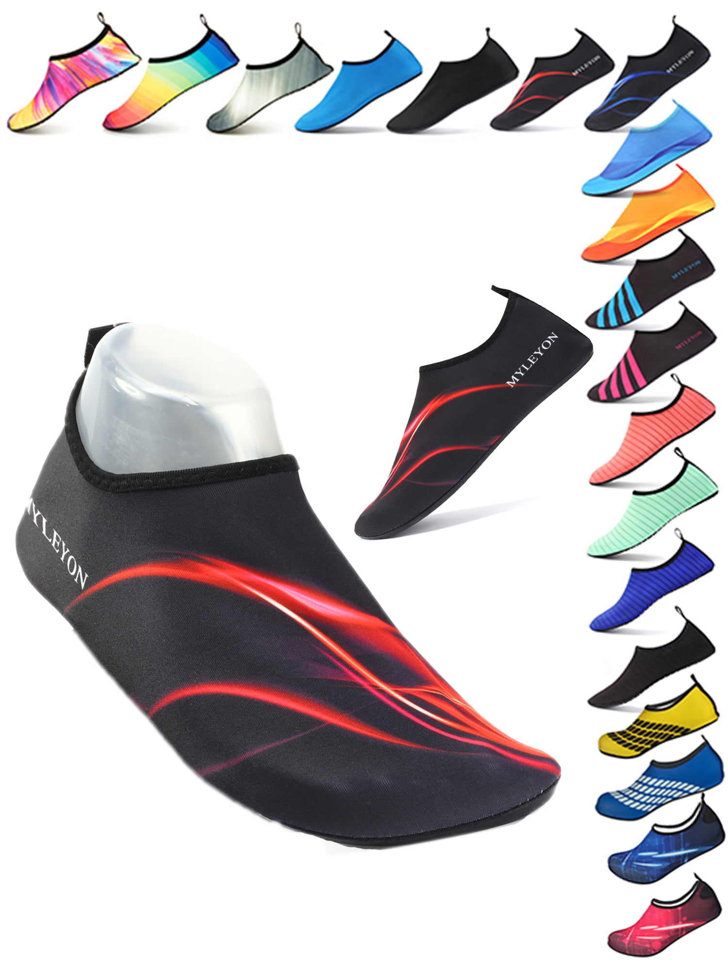 SAYFUT Water Shoes Beach Shoes for Men Women Barefoot Quick-Dry Aqua ...