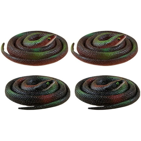 HTCM Fake Snakes Realistic Rubber Snakes Black Snake Toys for Garden ...