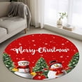 3ft Round Rug Red Christmas Snowman Area Rugs for Living Room Bedroom ...