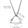 304 Stainless Steel Triangle Rhombus Pendant Necklace with Box Chains ...