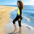 BiZtdJrK Girls Surfing Swimsuit Zip Up Long Sleeve Tops and Capri Skirt ...