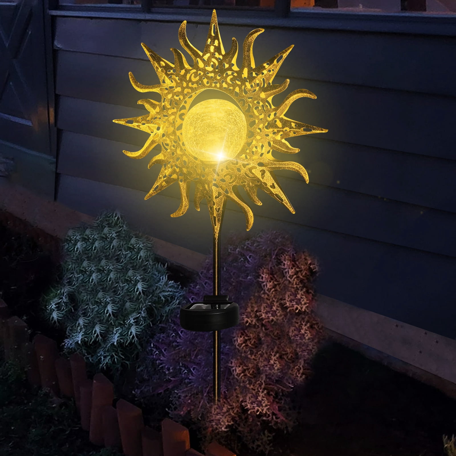 Waterproof Solar Metal Decorative Stakes Lights, Outdoor Garden Art ...