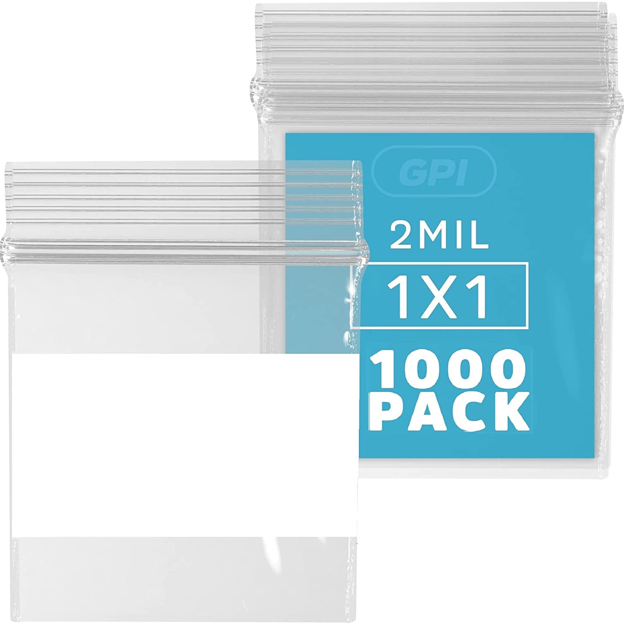 GPI 1” x 1” Heavy Duty Ziplock Bag 2 Mil Clear Resealable Bags with ...