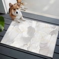 Area Rug 2x3ft Natural White Grey Marble Stone Area Rugs Washable Low ...