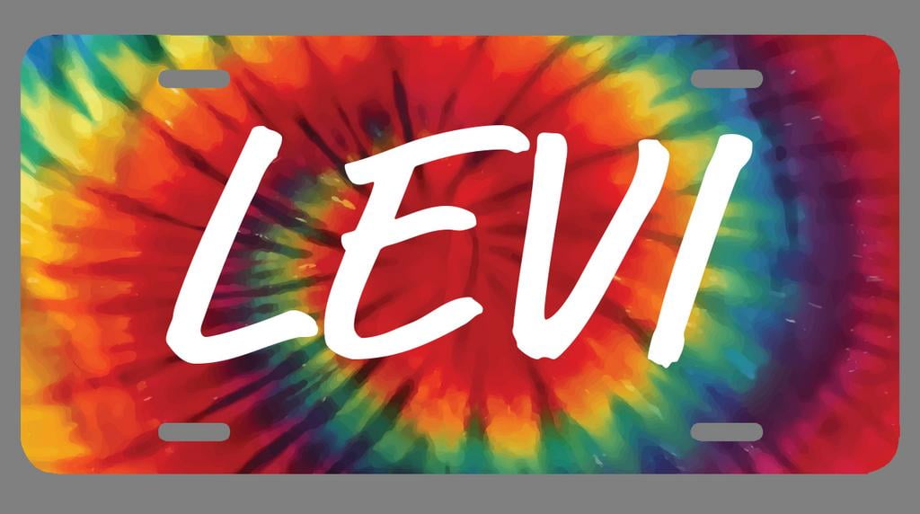 Levi Name Tie Dye Style License Plate Tag Vanity Novelty Metal | UV ...