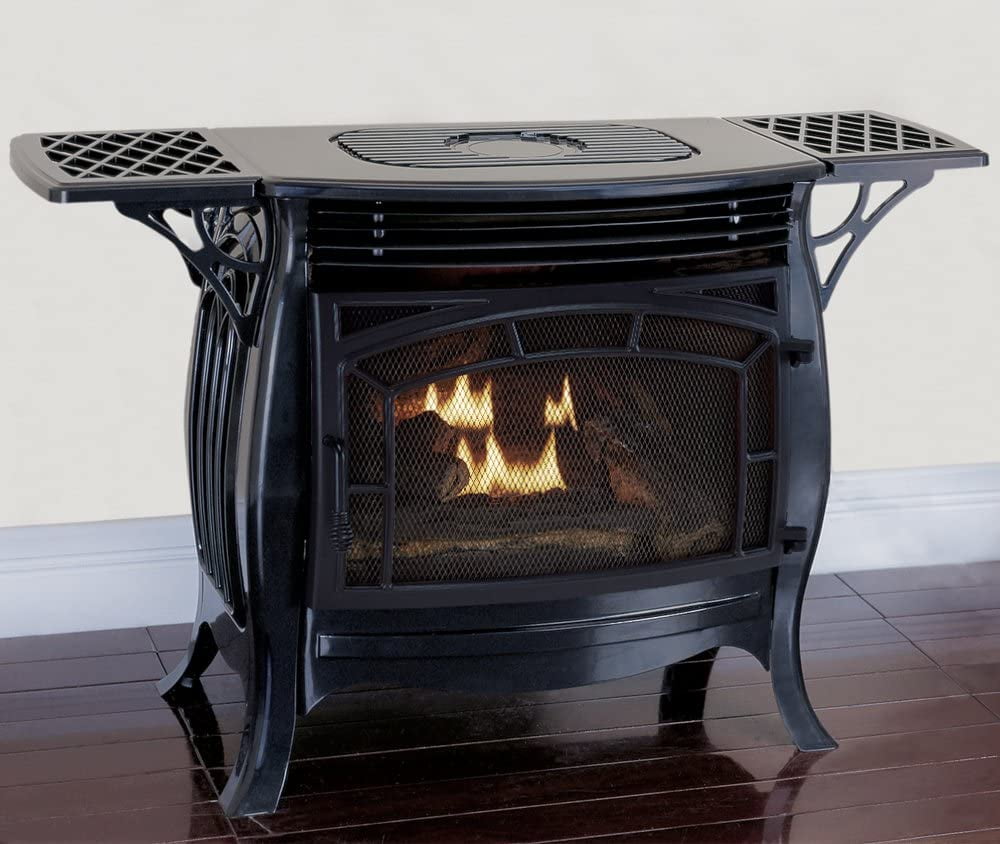 Duluth Forge Dual Fuel Ventless Gas Stove, Gloss Finish, Remote Control ...