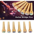 Acoustic Guitar Bridge Pins, 6pcs Brass Guitar Bridge Pins with Abalone ...