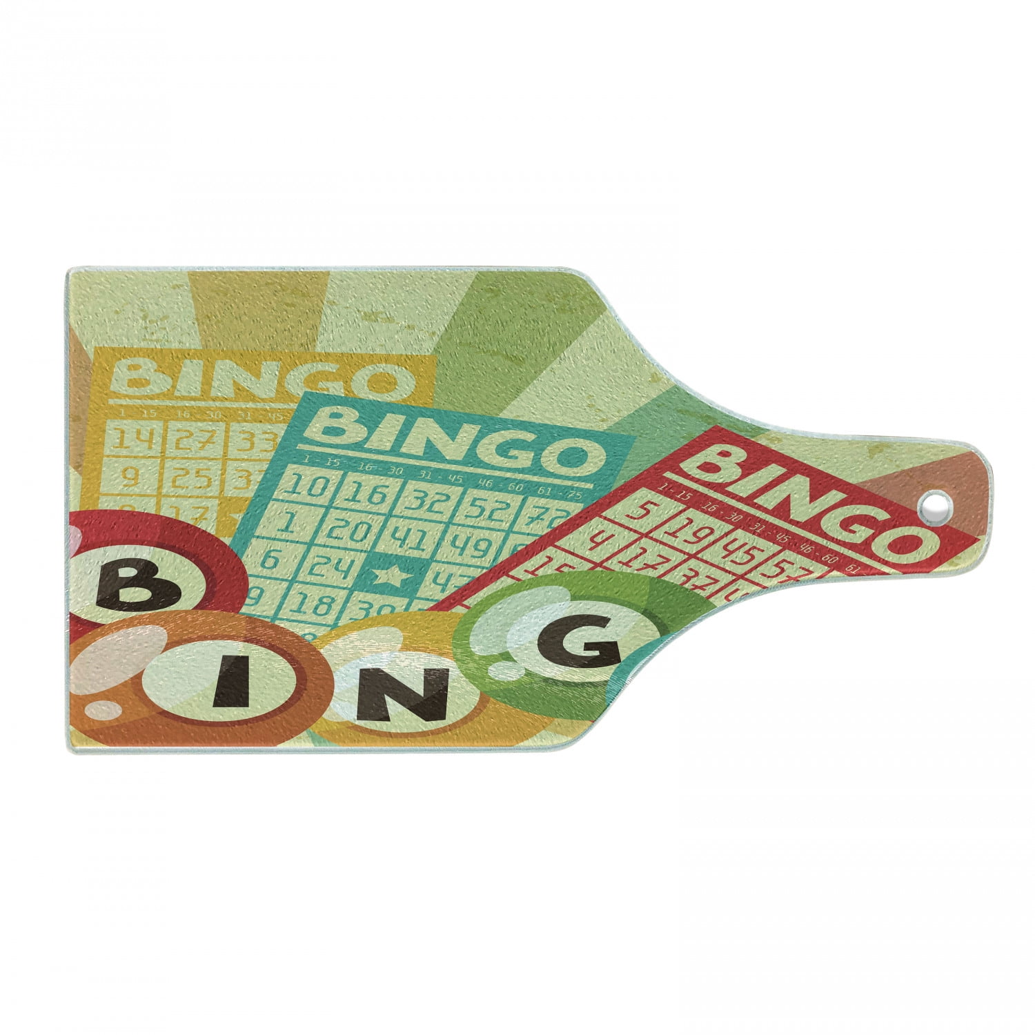 Vintage Cutting Board, Bingo Game with Ball and Cards Pop Art Lottery ...