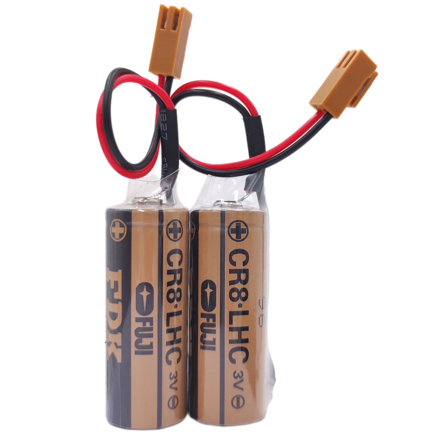 2-Pack 3V 2600mAh CR8-LHC 17450 Battery with Brown Plug for Fuji FDK CR8.LHC 17450 Memory Backup ...