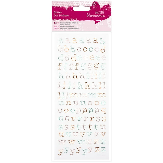 Papermania Glitter Dot Stickers-Lowercase Alphabet - Walmart.com