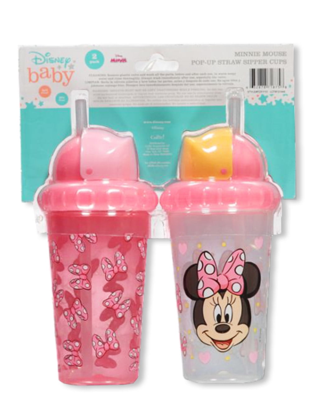Disney Minnie Mouse Baby Girls' 2-Pack Pop-Up Straw Sipper Cups - pink ...