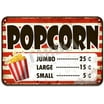 Hot Buttered Popcorn Metal Sign Retro Movie Theater Concessions Stand ...