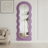 "VLUSH Wavy Full Length Body Mirror, 63""x24"", Freestanding/Wall ...