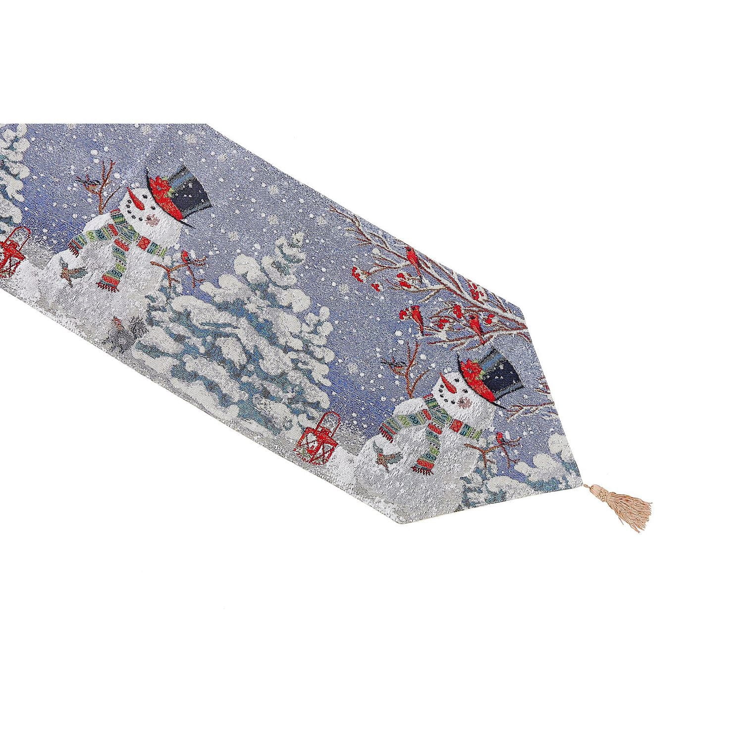 Christmas Tapestry Table Runner Black Top Hat Snowman 36" - Walmart.ca
