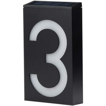 LED Solar House Number Light, Garden Numbers Solar Powered Address Sign ...
