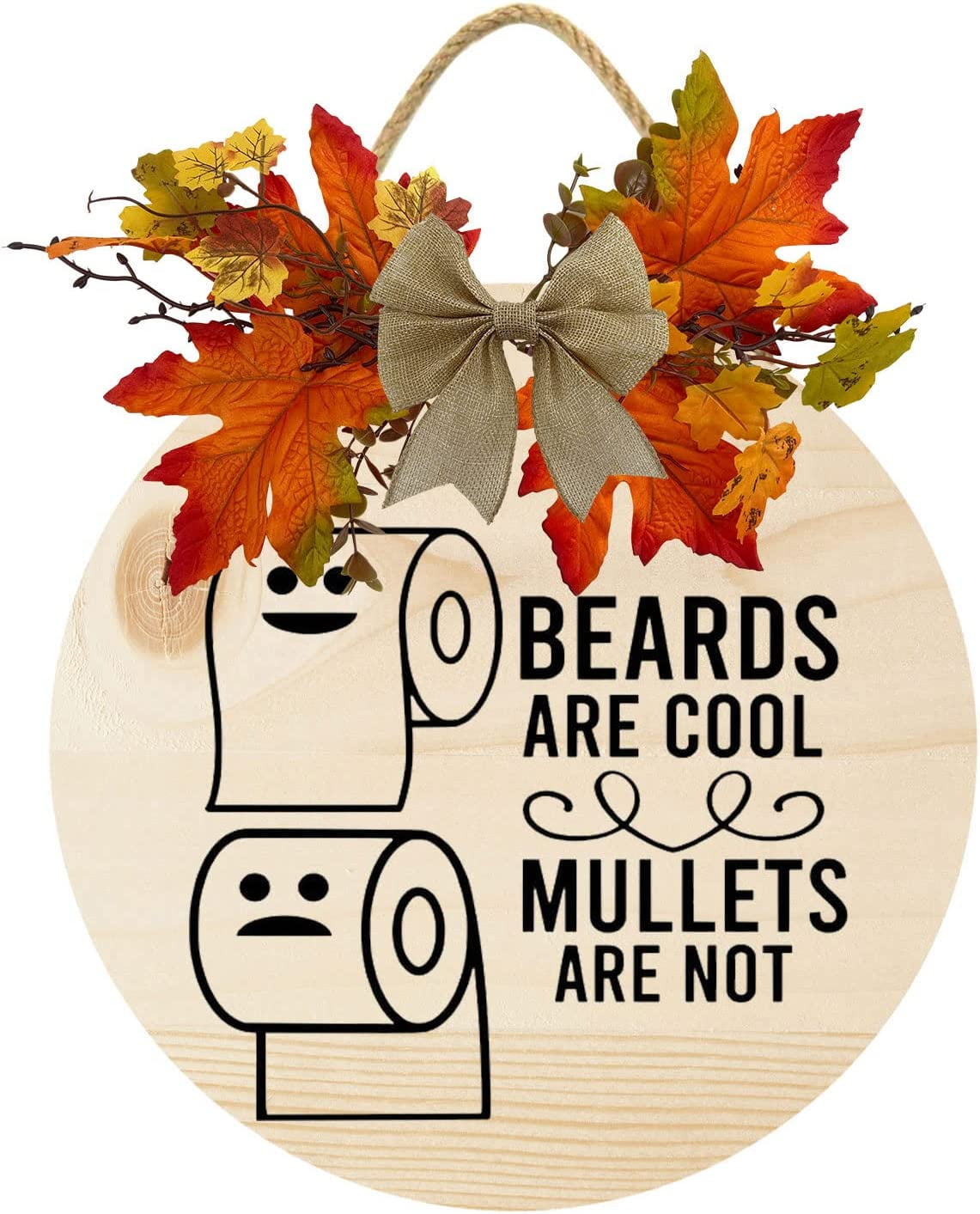 Eveokoki 11" Bathroom Sign Beards Are Cool Mullets Are Not,Bathroom ...