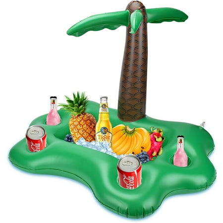 IFENG Inflatable Drink Holder Palm Tree Floating Drink Holder Floats ...