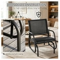 Black Outdoor Glider Chair - Steel Frame, Mesh Seat, Curved Armrests ...