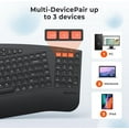 Ergonomic Keyboard, Multi-Device Wireless Bluetooth Keyboard with Wrist ...