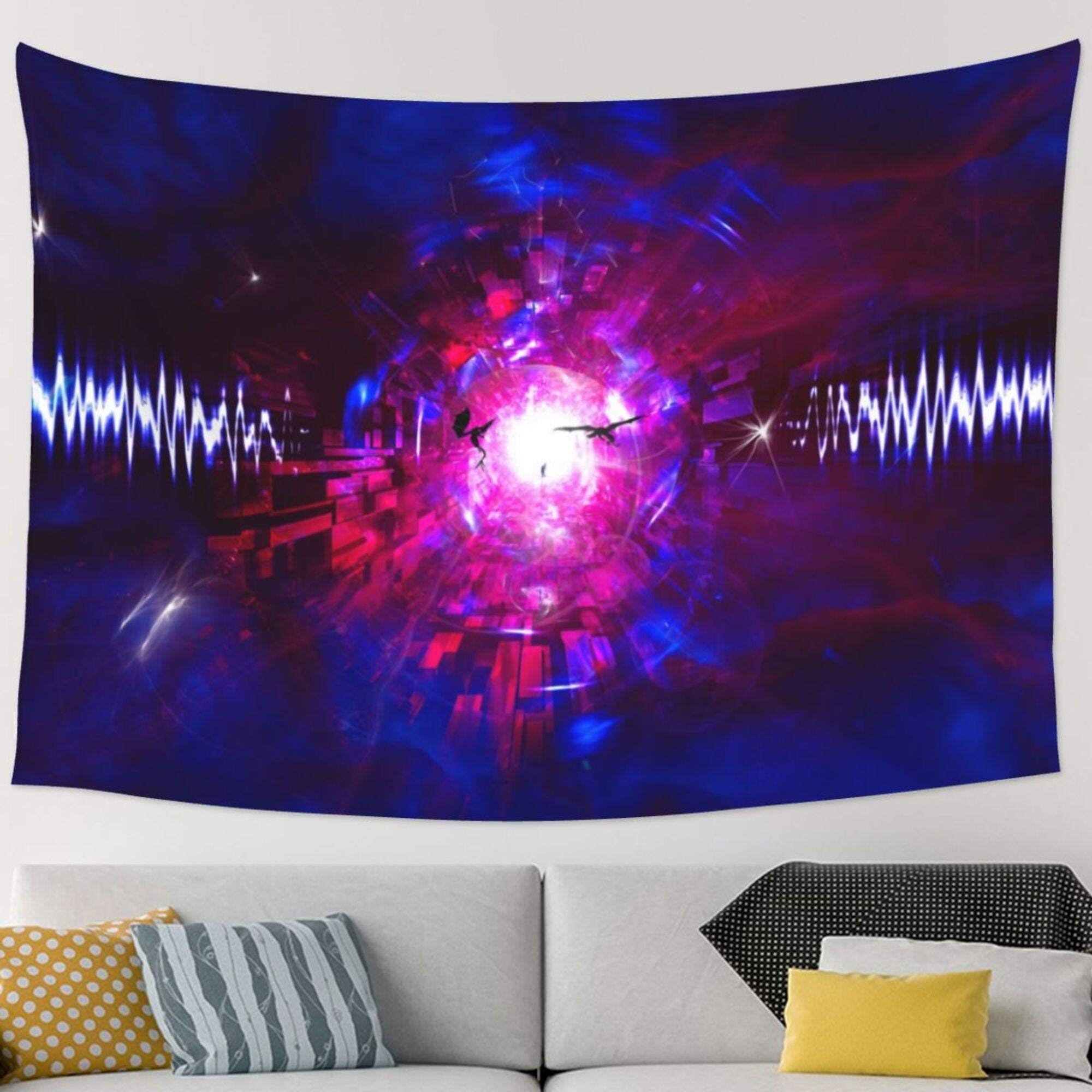 TEQUAN Cyberpunk Fantasy Steampunk Pattern Large Tapestry, Aesthetic ...