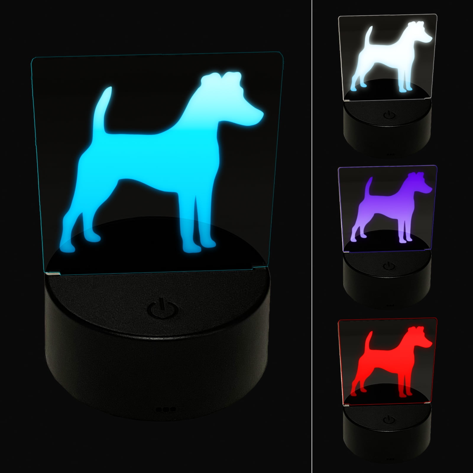 Smooth Fox Terrier Dog Solid LED Night Light Sign 3D Illusion Desk ...