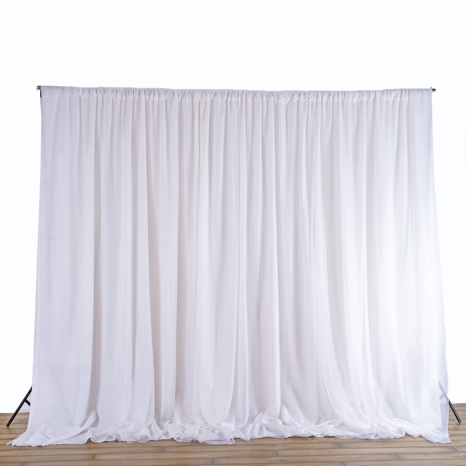BalsaCircle 20 feet x 10 feet Fabric Backdrop Curtain White - Walmart.com