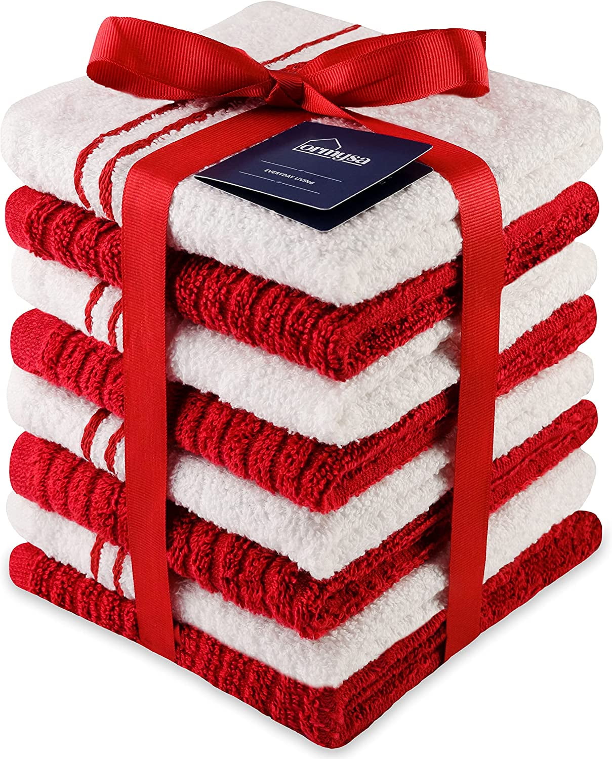 Ormysa Dish Cloths for Washing Dishes, Pack of 8, 12 x 12 in, Terry ...