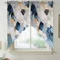 Abstract Color Block Swag Curtain Valance for Window 2 Panels Blue ...