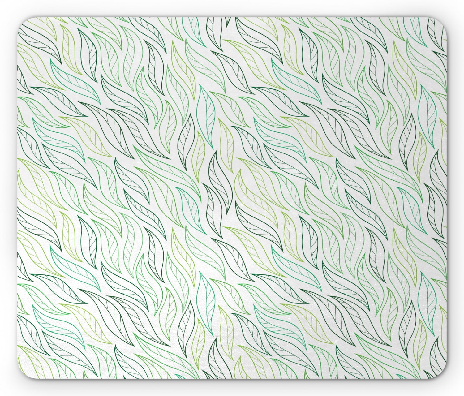 Leaf Mouse Pad, Floral Leaf Patterns with Ornamental Lines Contemporary ...