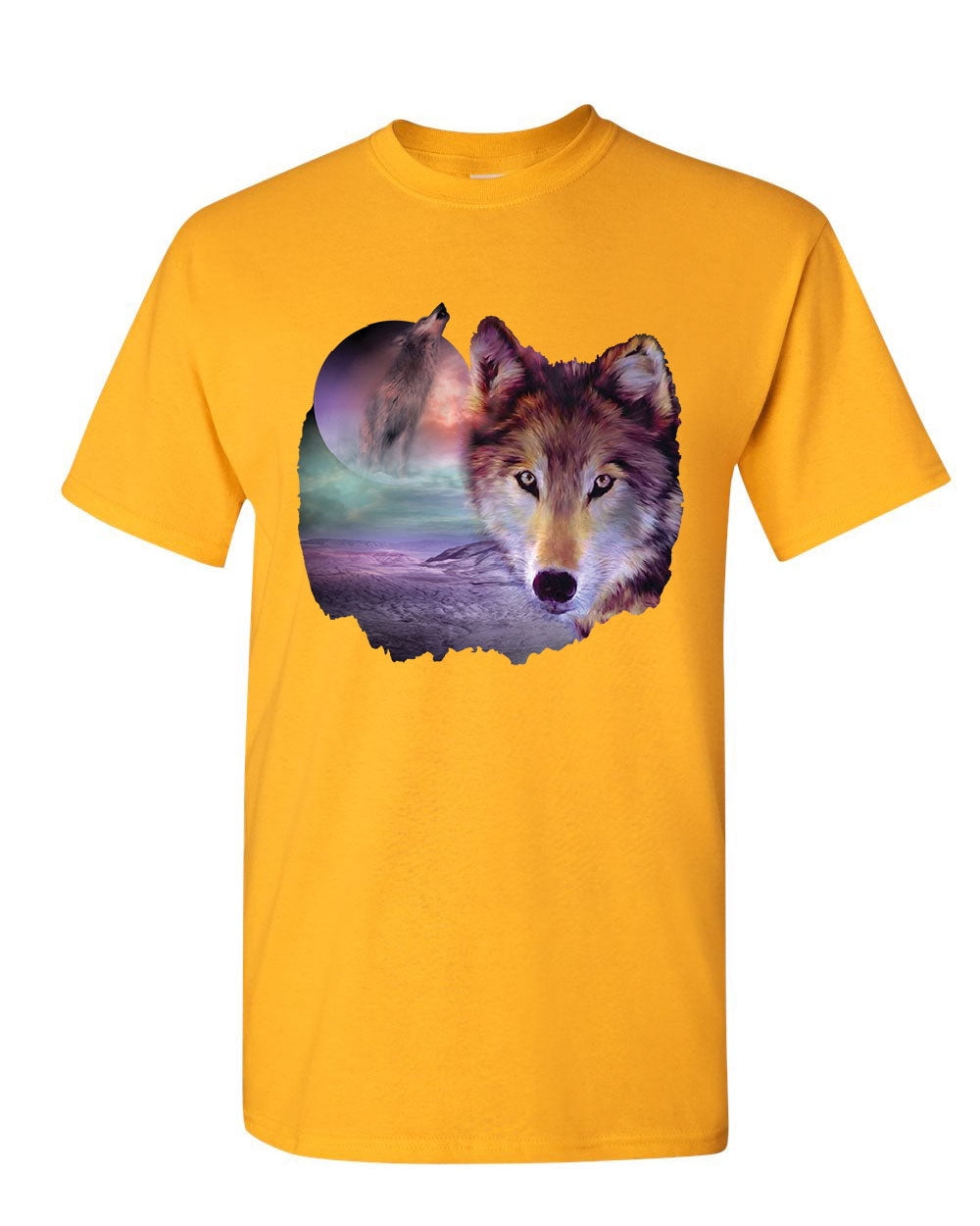 Tee Hunt Wolf Howling at Moon T-Shirt Wilderness Wildlife Wild Wolf ...