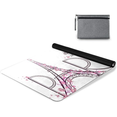 Eiffel Tower Yoga Mat Paris France Cherry Blossom Eco Friendly Non Slip ...
