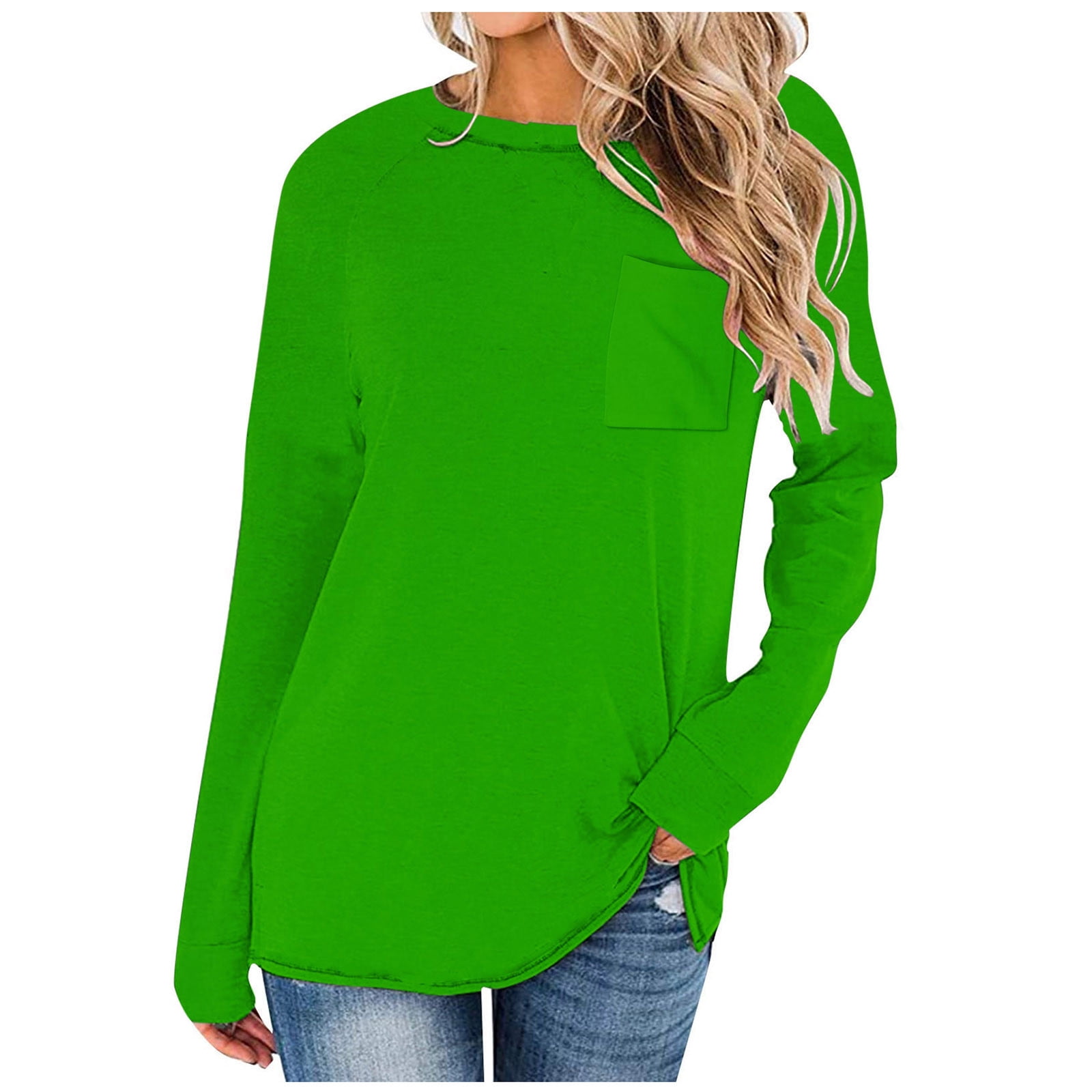 Click here for Timegard Womens Tops Crewneck Long Sleeve Drop Sho... prices