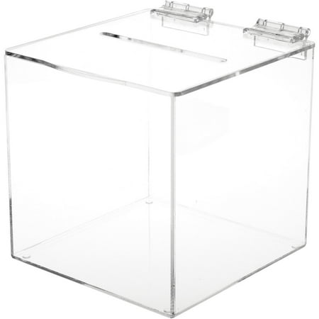 Plymor Clear Acrylic Ballot/Collection/Donation Box, 6" W x 6" D x 6" H ...