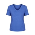 TEAJOPSUU Solid Basic Tops for Women Short Sleeve V Neck T Shirts ...
