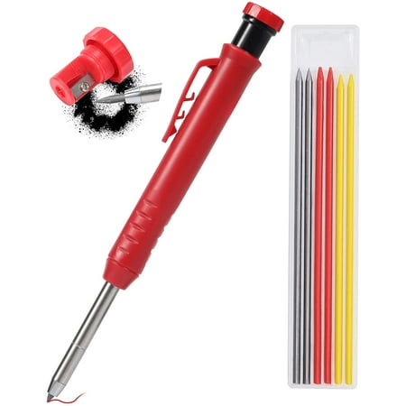 Solid Carpenter Pencil with Sharpener, Construction Site Pencil ...