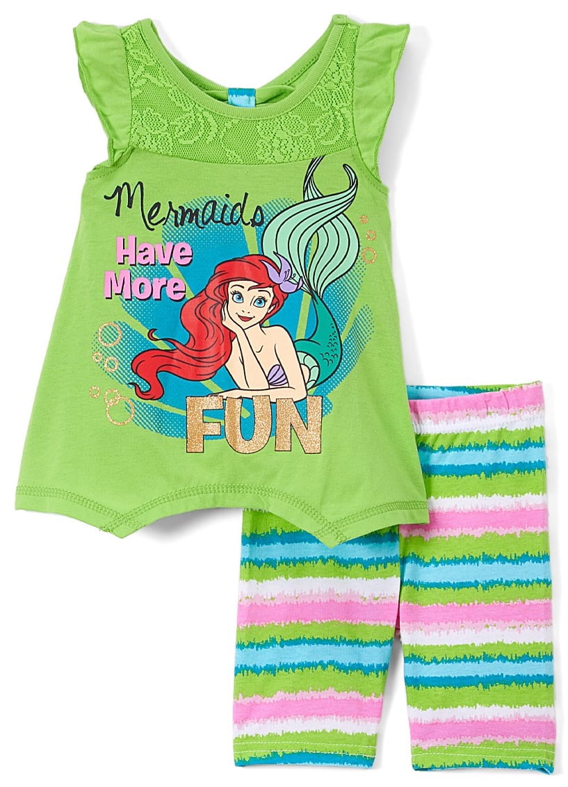Disney Ariel Girls' Mermaids Have More Fun Bike Shorts Set(Toddler ...