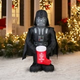 5' Airblown Inflatable Darth Vader with Stocking Star Wars Christmas ...