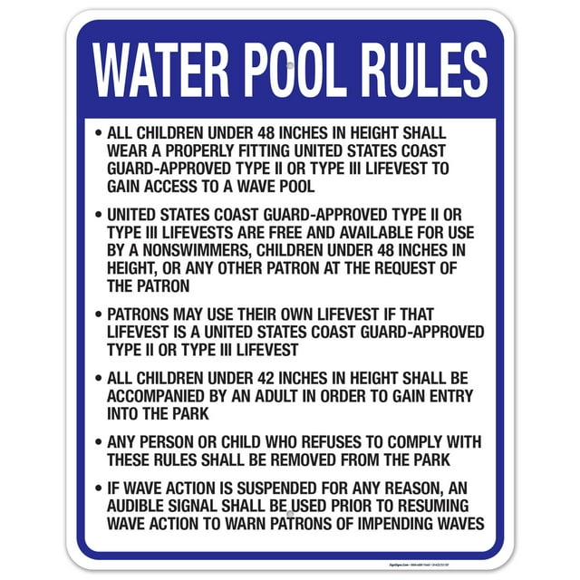 Ohio Water Pool Rules Sign, Complies With State Of Ohio Pool Safety ...