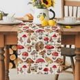 Burlap Table Runner 120 Inches Long, Wild Red Brown Mushroom Non-Slip ...